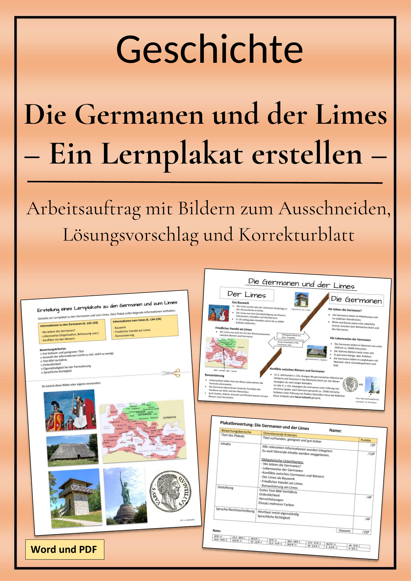Die Germanen und der Limes (Lernplakat erstellen) – Unterrichtsmaterial ...