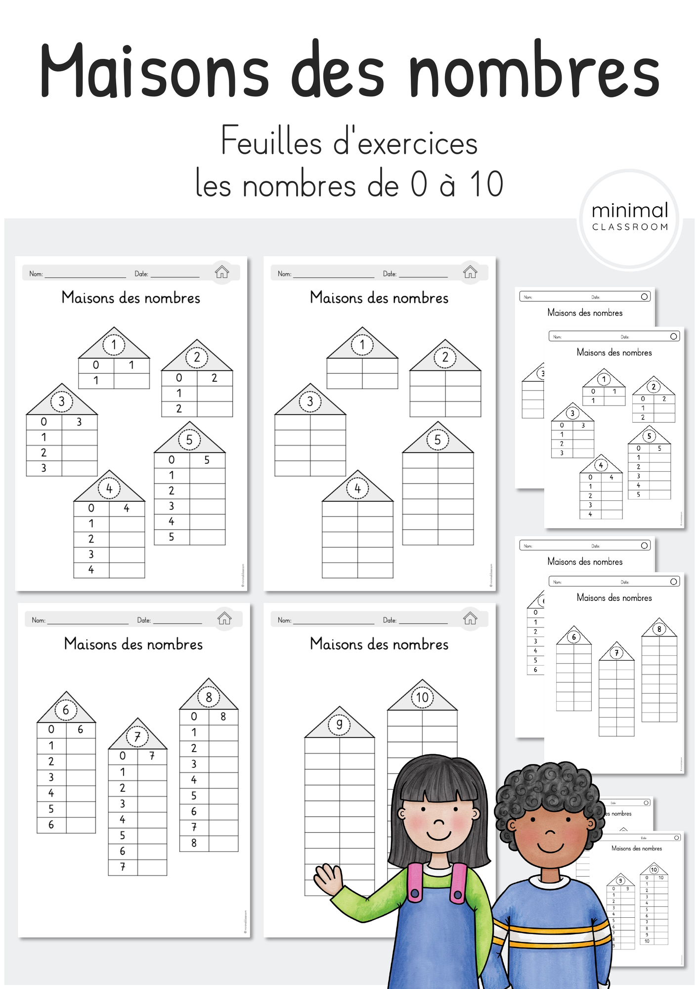 Maisons des nombres - les nombres 0-10 - Additions - Feuilles d ...