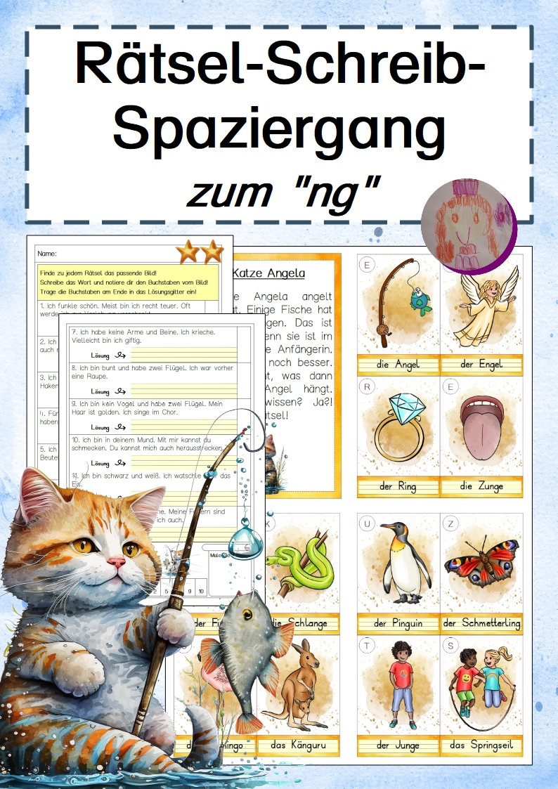 Rätsel-Schreibspaziergang zur Buchstabenverbindung "ng ...