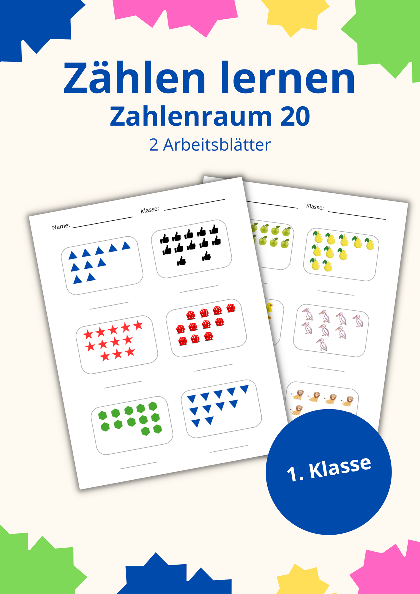 Zählen lernen - 1. Klasse -Zahlenraum 20 - Mathematik ...