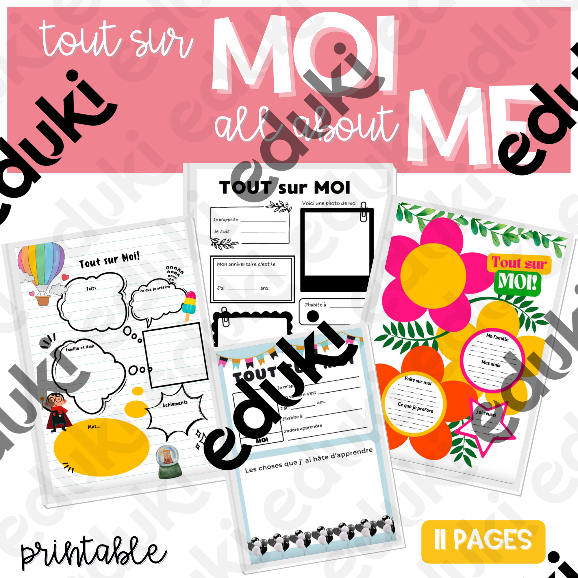 Tout sur Moi | Fiches Activités Livret Rentrée – Unterrichtsmaterial im ...