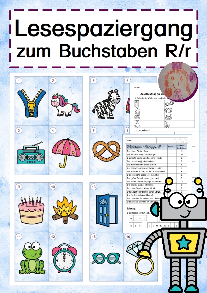 Lesespaziergang zur Buchstabeneinführung von R – Unterrichtsmaterial im ...