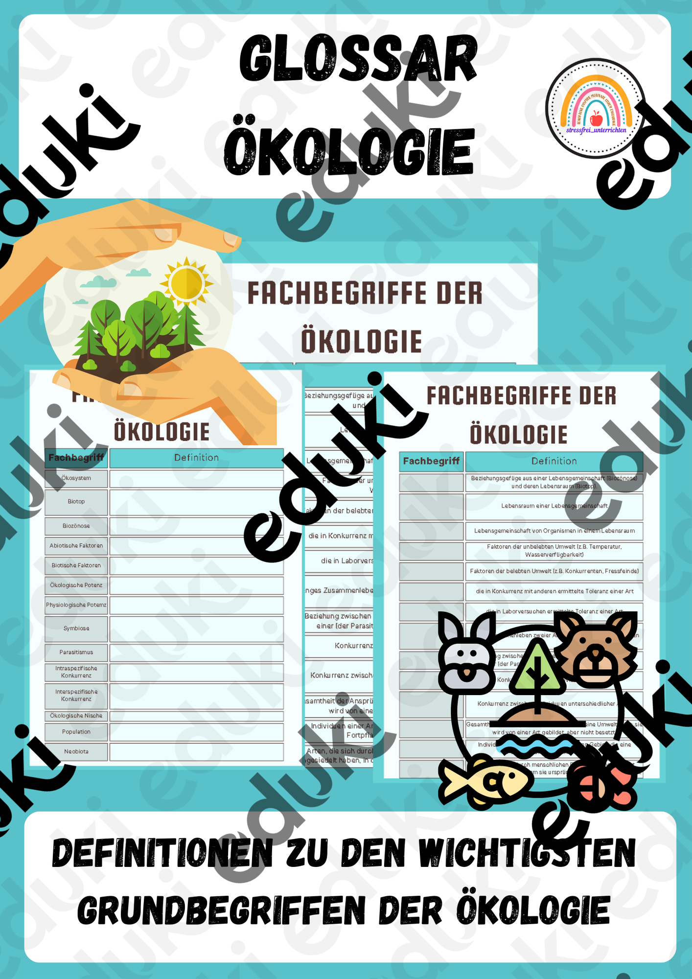 Glossar Ökologie - Definitionen – Unterrichtsmaterial im Fach Biologie