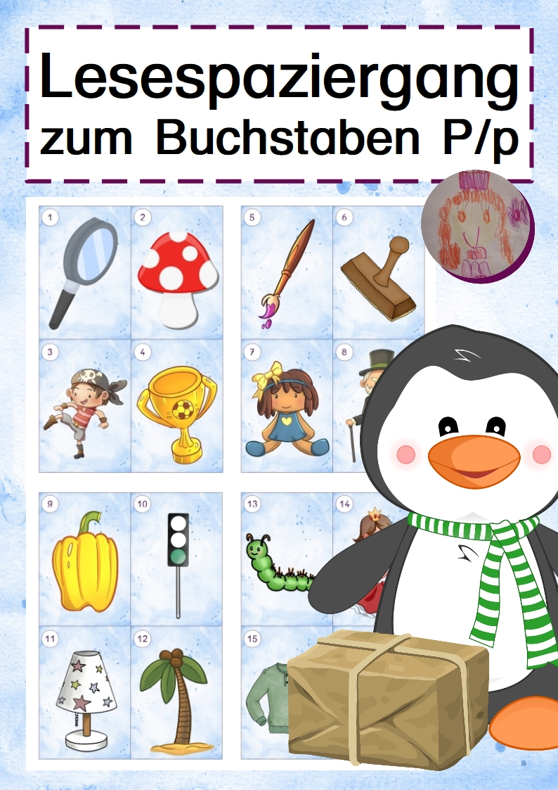 Lesespaziergang zur Buchstabeneinführung von P/p – Unterrichtsmaterial ...