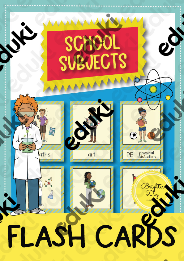 School Subjects Flash Cards // Schulfächer Bildkarten (Englisch) – Unterrichtsmaterial im Fach ...