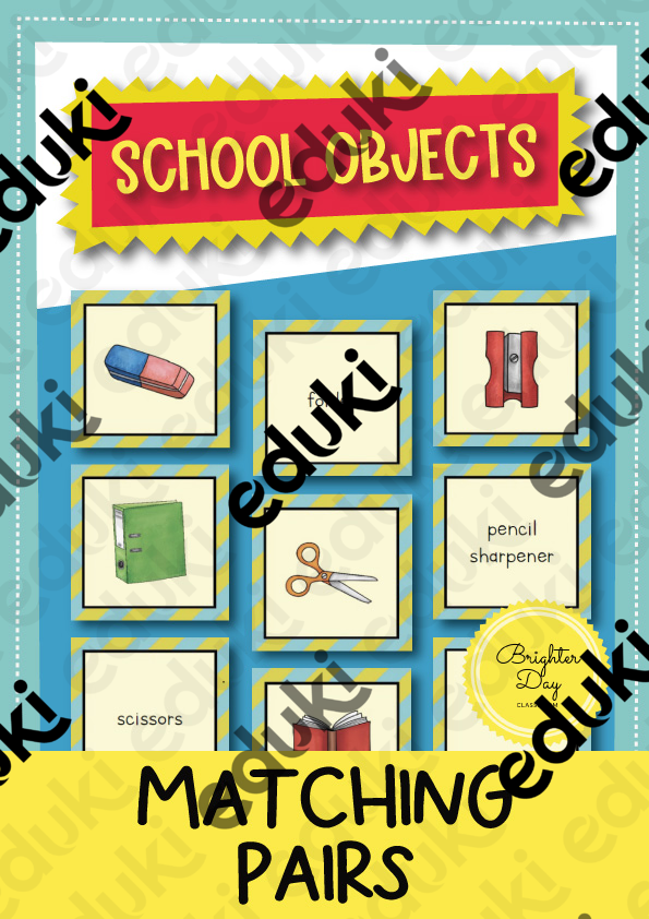 School objects: Matching Pairs Game || Memo-Spiel (Englisch ...