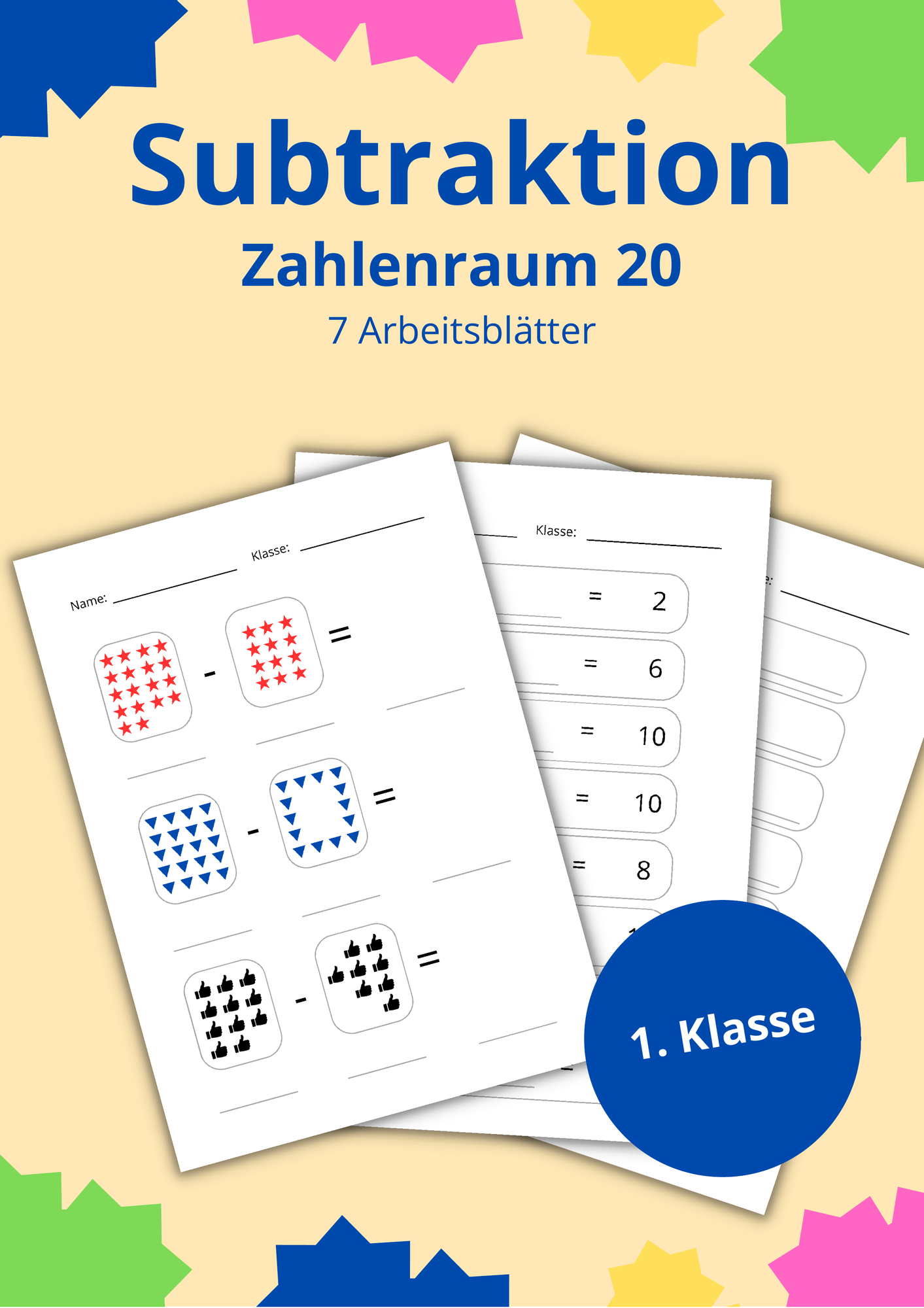 Subtraktion lernen - 1. Klasse -Zahlenraum 20 - Mathematik ...