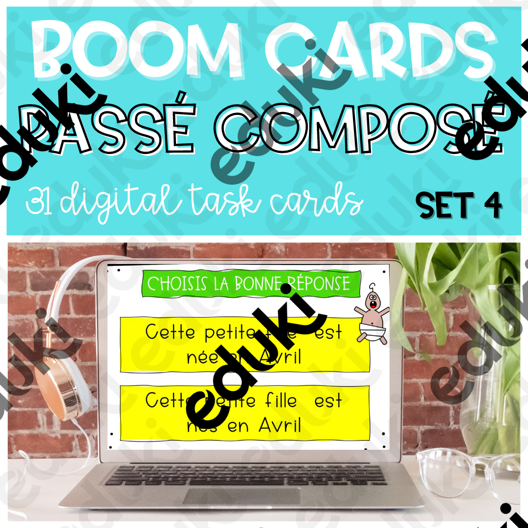BOOM CARDS Passé Composé SET 4 – Unterrichtsmaterial im Fach Französisch