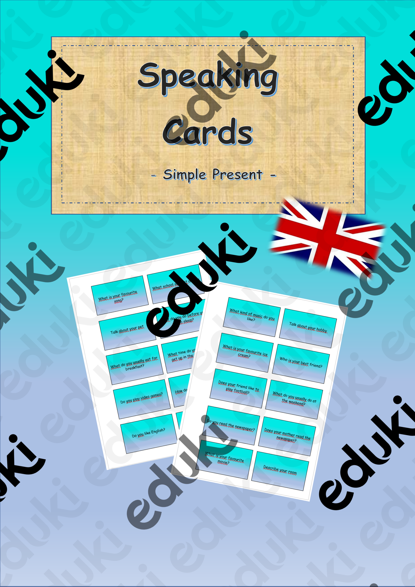 40 Speaking Cards - Simple Present – Unterrichtsmaterial im Fach Englisch