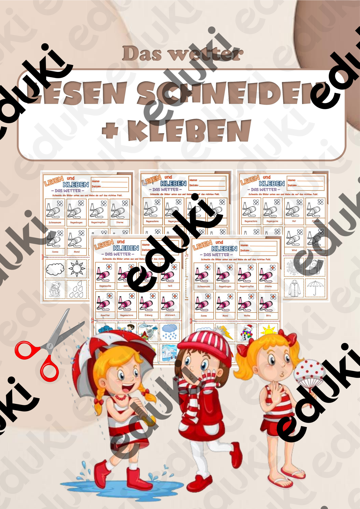 Lesen & Kleben - das Wetter – Unterrichtsmaterial in den Fächern DaZ ...