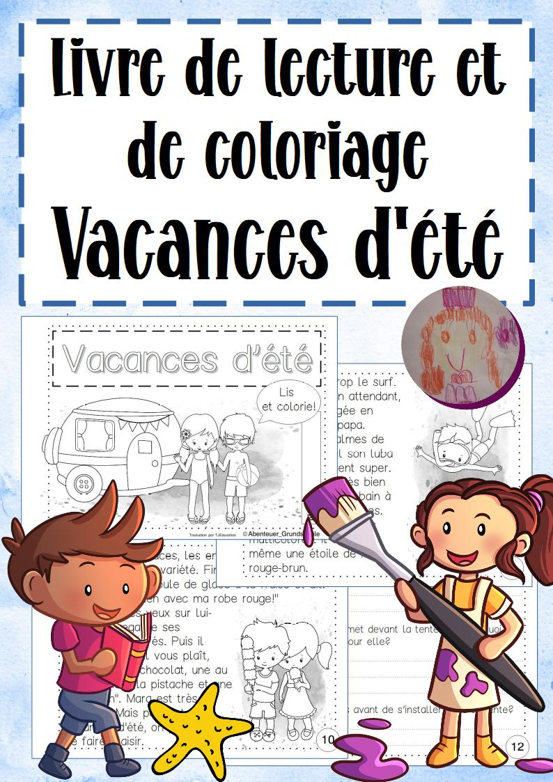 Livre de lecture et coloriage: Vacances d´été - Ressource pédagogique ...