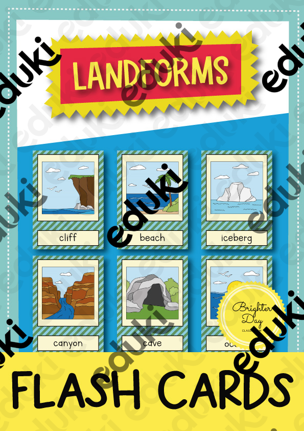 Landforms: flash cards // Tarjetas con imágenes (inglés) - material de ...