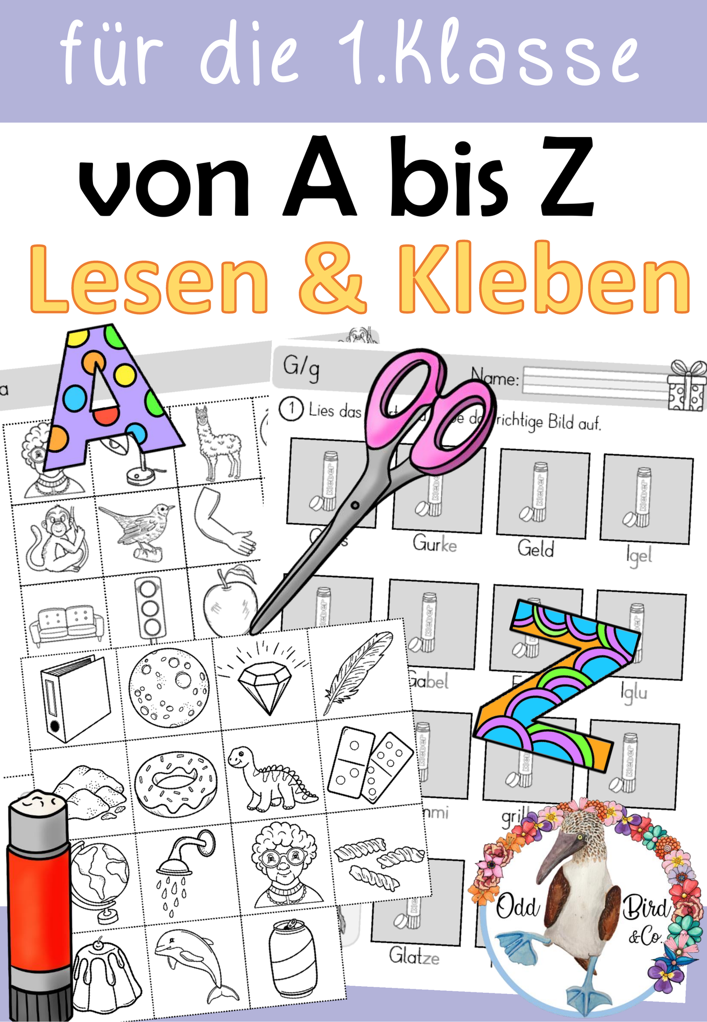 Buchstabeneinführung - Lesen und Kleben - alle Buchstaben von A bis Z ...