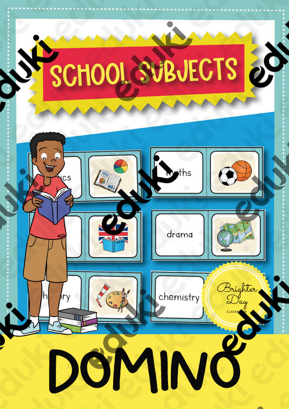 School Subjects / Schulfächer – Domino-Spiel für den Englischunterricht ...