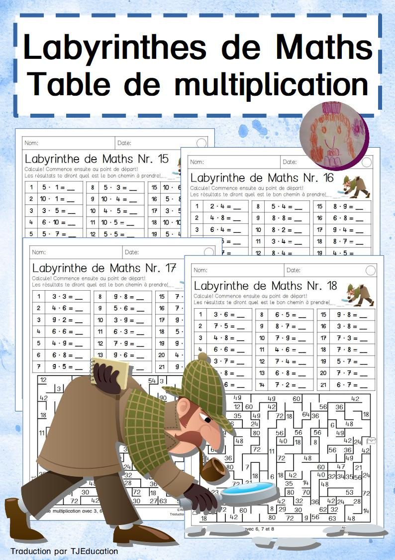 Labyrinthes de Maths: Table de multiplication - Ressource pédagogique pour ton cours de ...