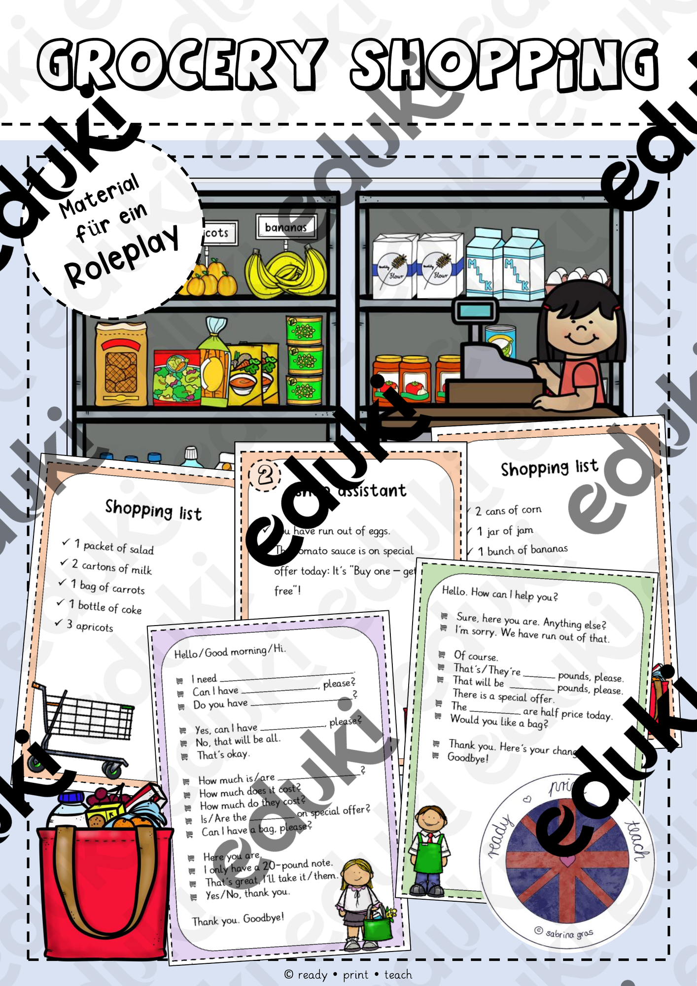 Grocery Shopping Roleplay – Unterrichtsmaterial im Fach Englisch