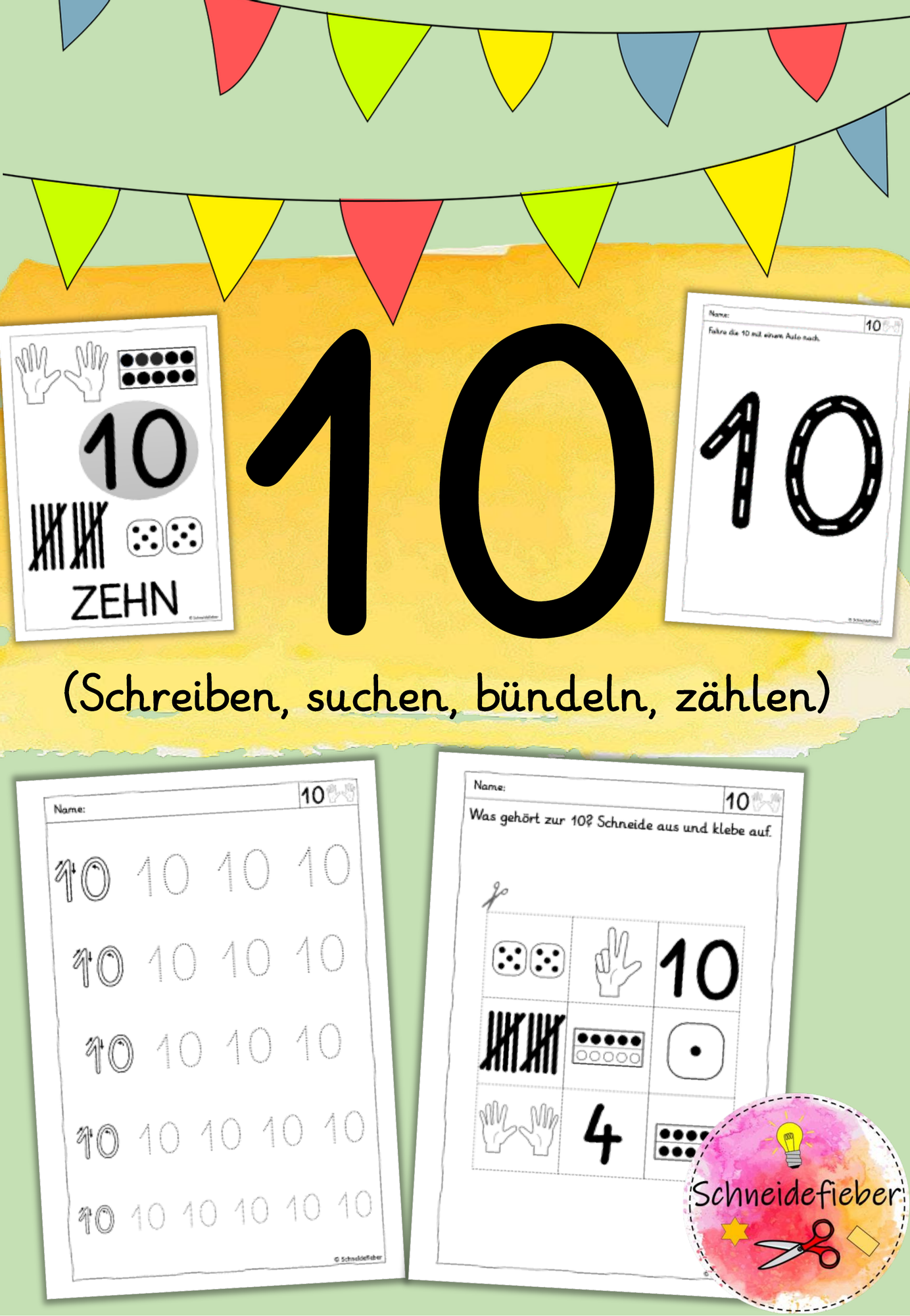 Die 10, Zahlenheft, Ziffernschreibkurs, Freiarbeit, Förderung, Zahl ...