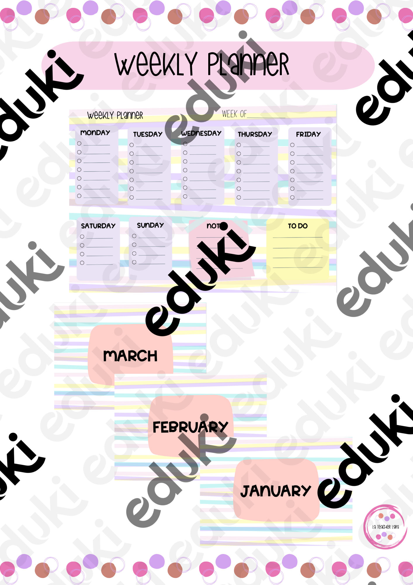 WEEKLY PLANNER LINES - material de la siguiente asignatura Formación ...