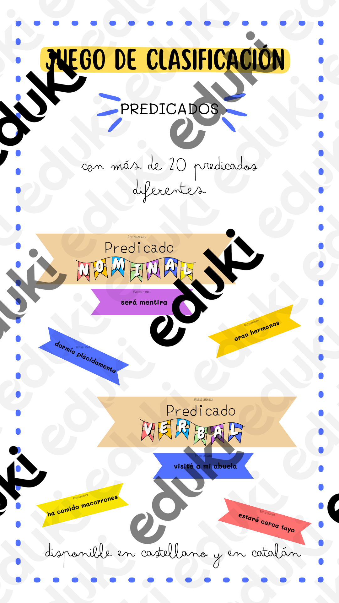 JUEGO CLASIFICACIÓN PREDICADOS - material didáctico de las asignaturas ...
