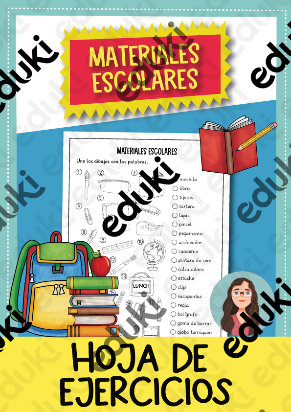 Materiales escolares: hoja de ejercicios para primaria - material ...