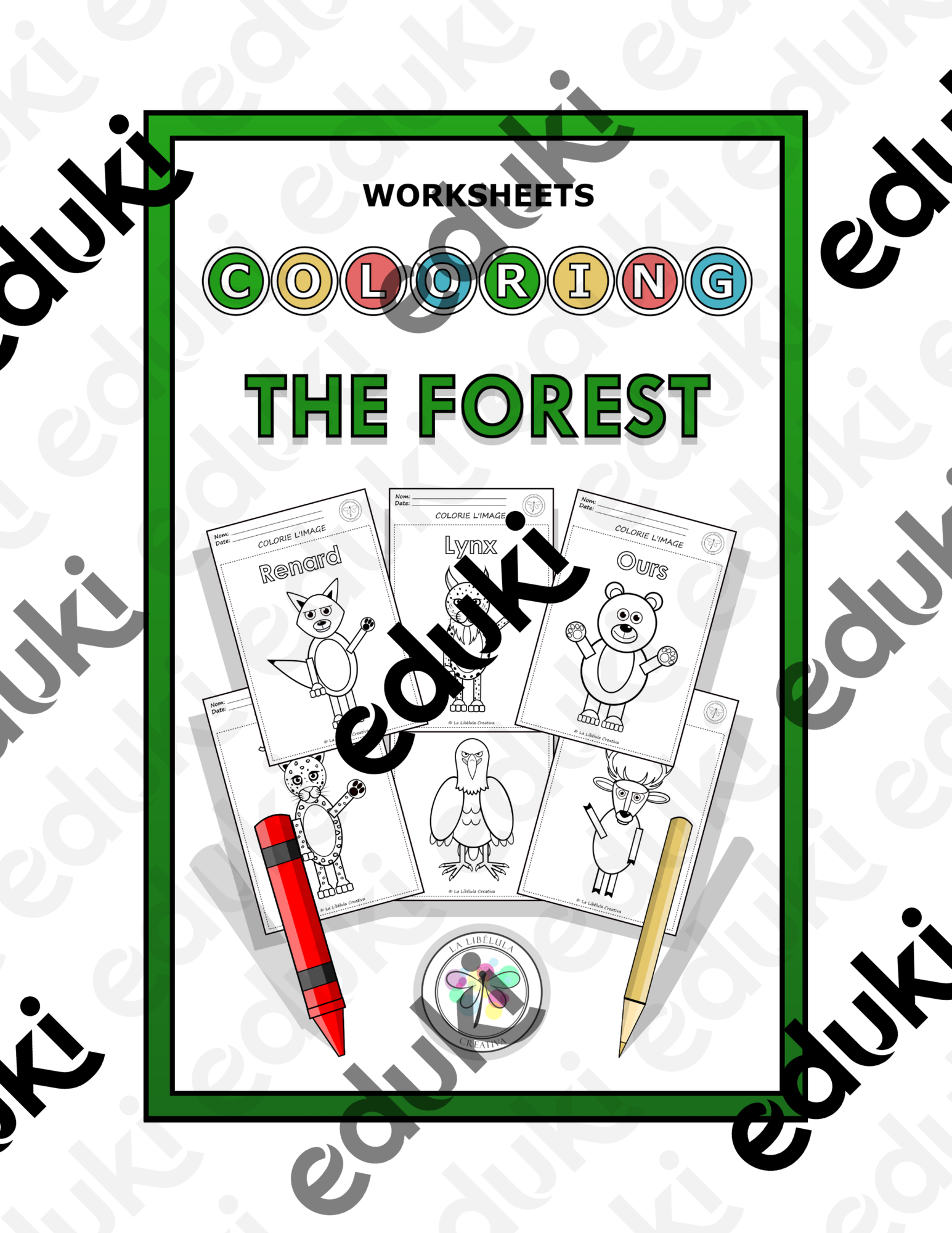 COLORING WORKSHEETS THE FOREST ANIMALS CRAFT - material de la siguiente ...