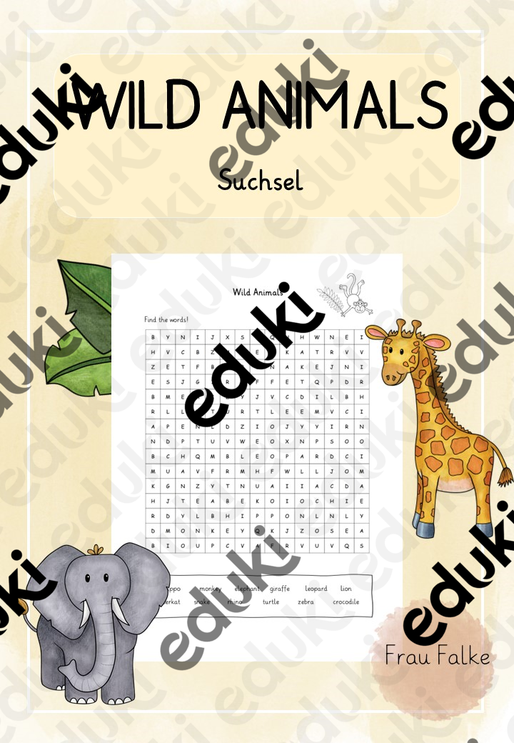 Wild Animals - Suchsel – Unterrichtsmaterial im Fach Englisch