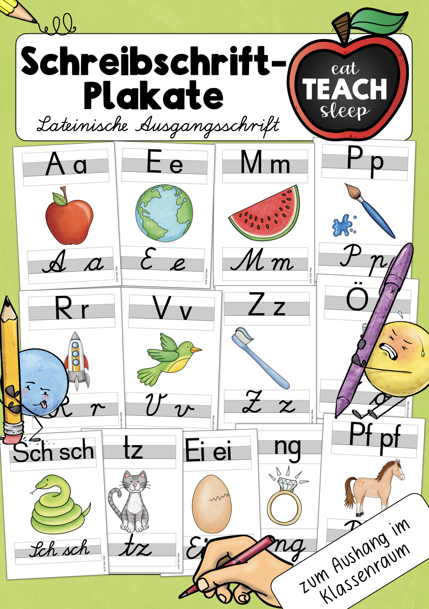 A-Z Schreibschriftbuchstaben Lateinische Ausgangsschrift – Unterrichtsmaterial im Fach Deutsch