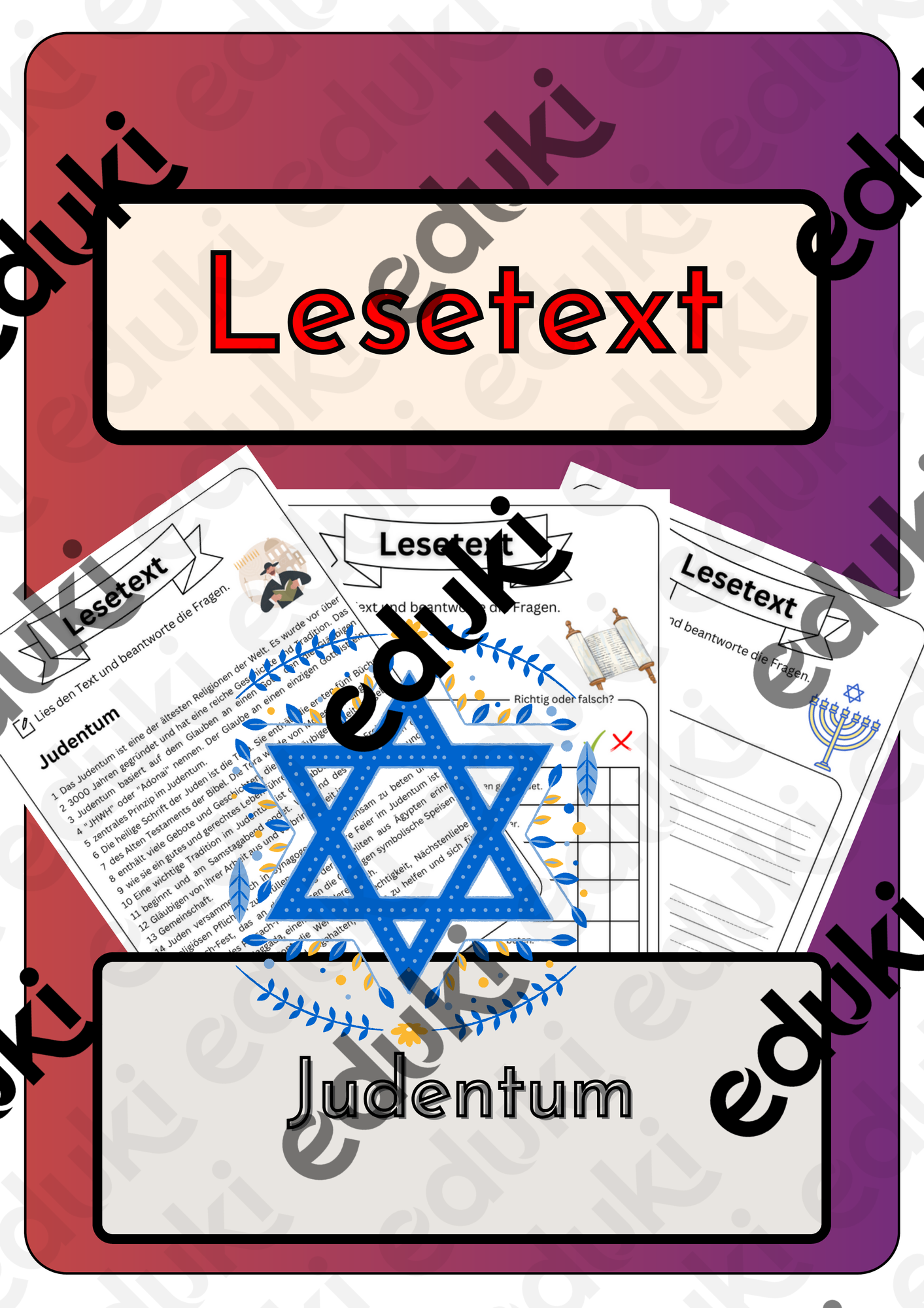Leseverständnis - Judentum – Unterrichtsmaterial in den Fächern ...