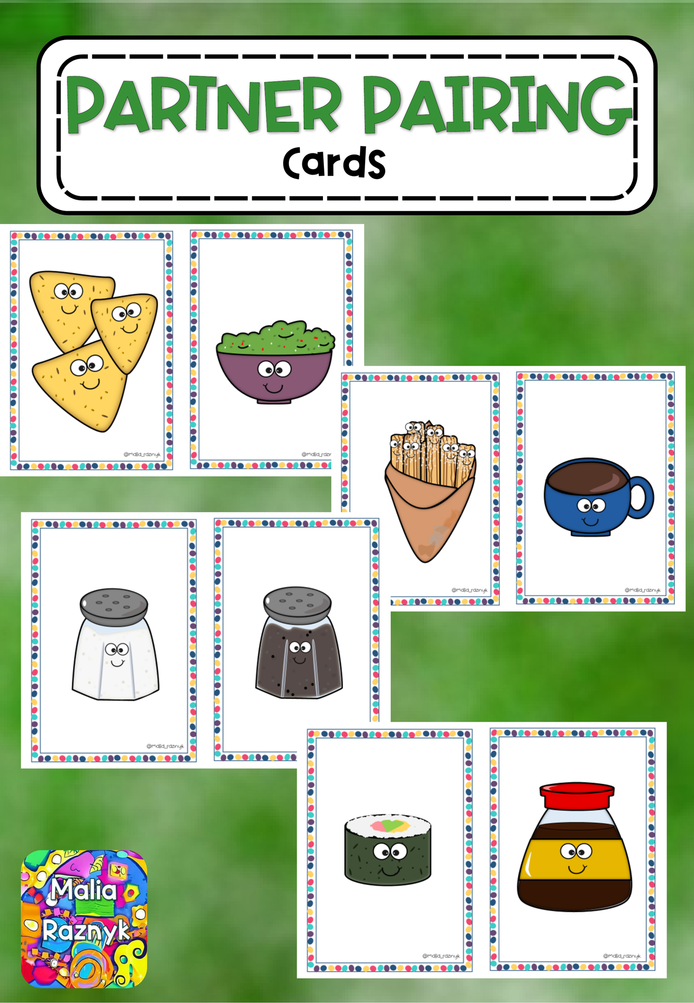 Tarjetas para crear parejas / Partner Pairing cards - material ...