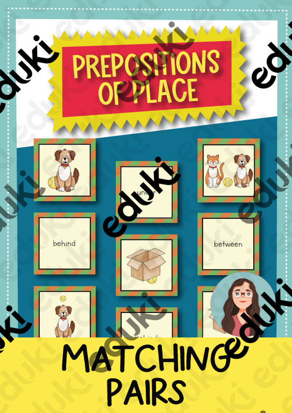 Prepositions of Place Matching Pairs Game (Englisch ...