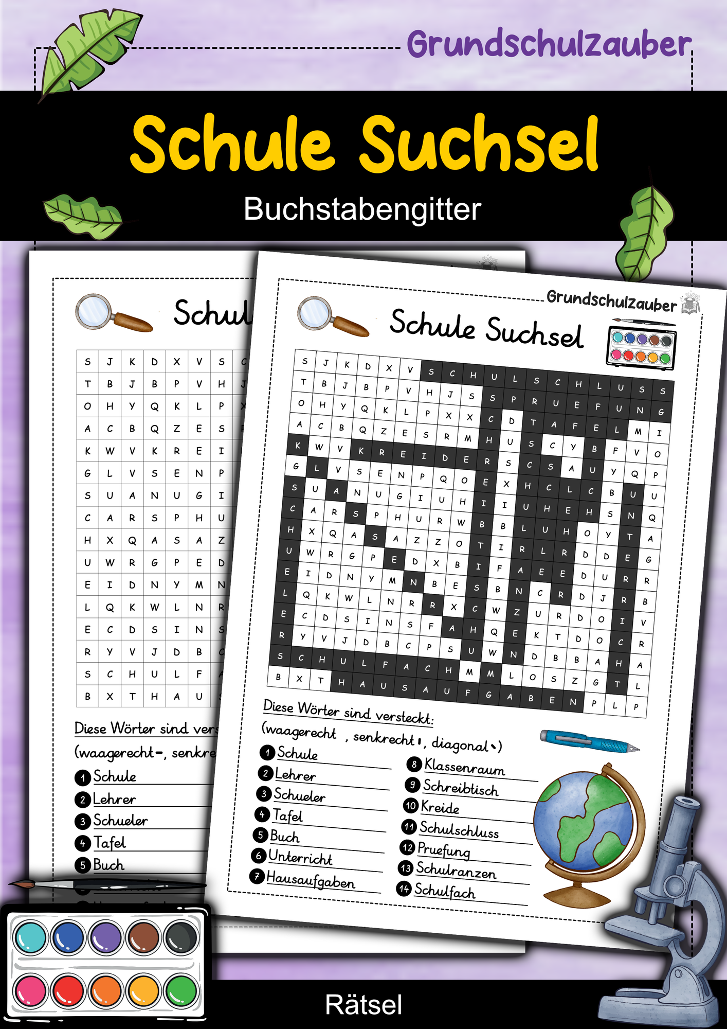 Schule Suchsel - Buchstabengitter – Unterrichtsmaterial im Fach ...