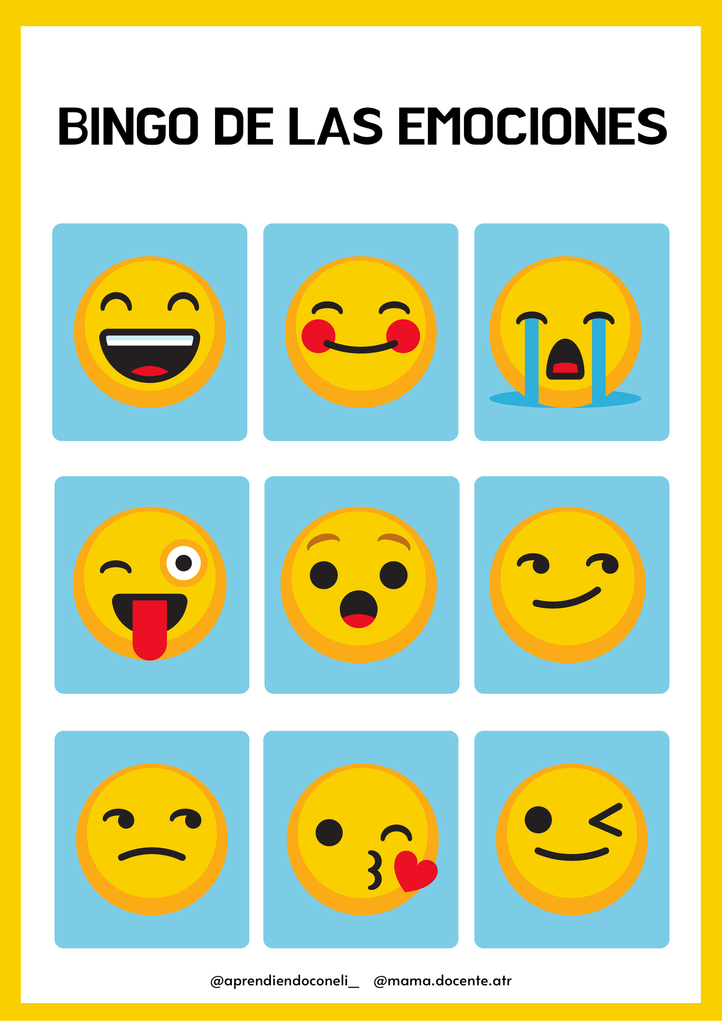 Bingo emociones - material de la siguiente asignatura Material ...