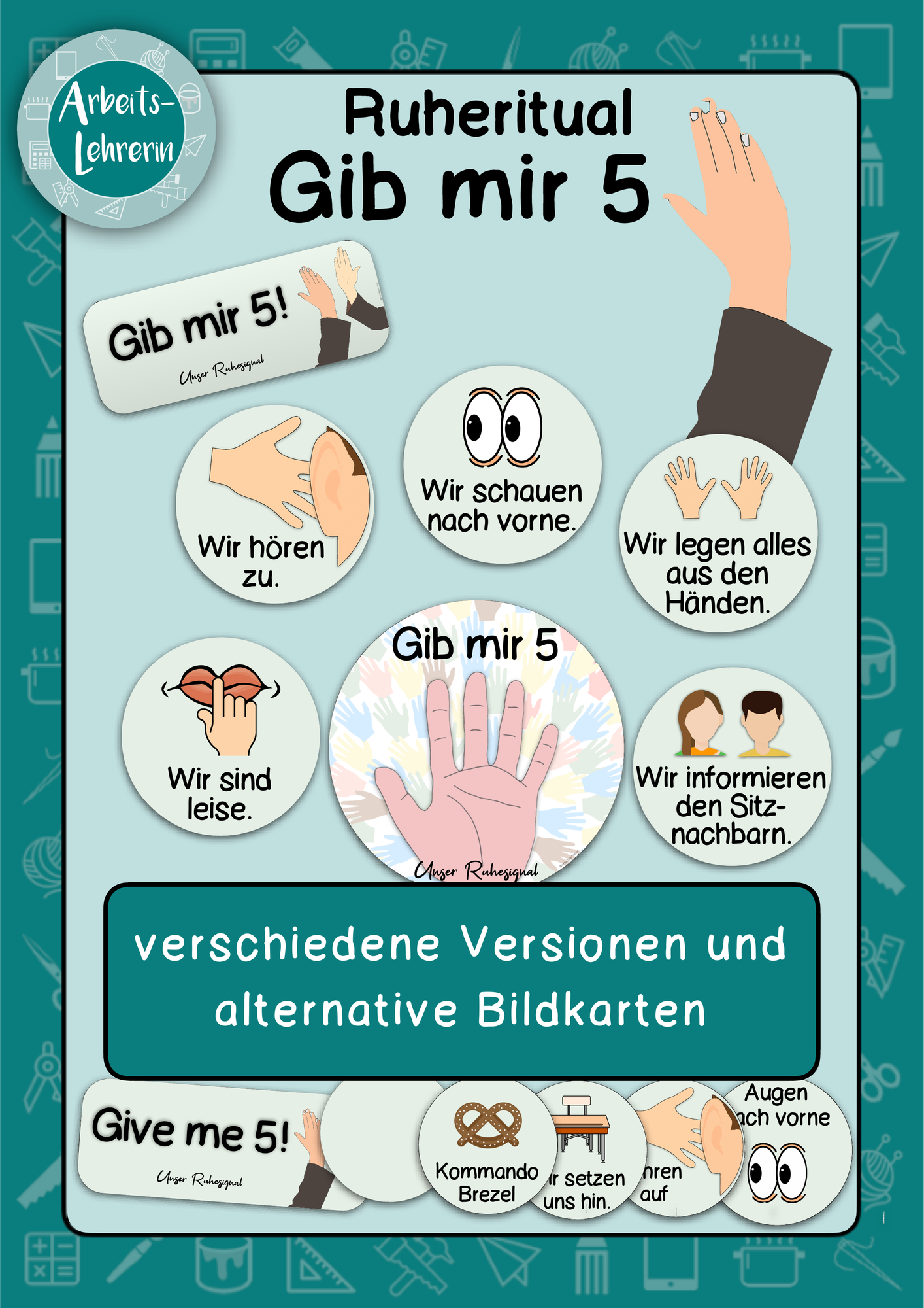 Ruheritual Gib mir 5! - Classroom Management – Unterrichtsmaterial im ...