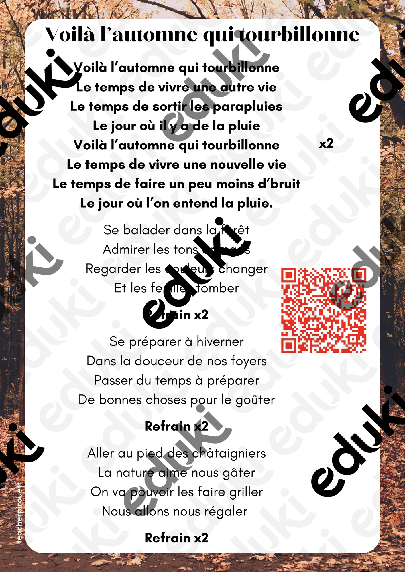 chansons comptines thème AUTOMNE - Ressource pédagogique pour ton cours ...