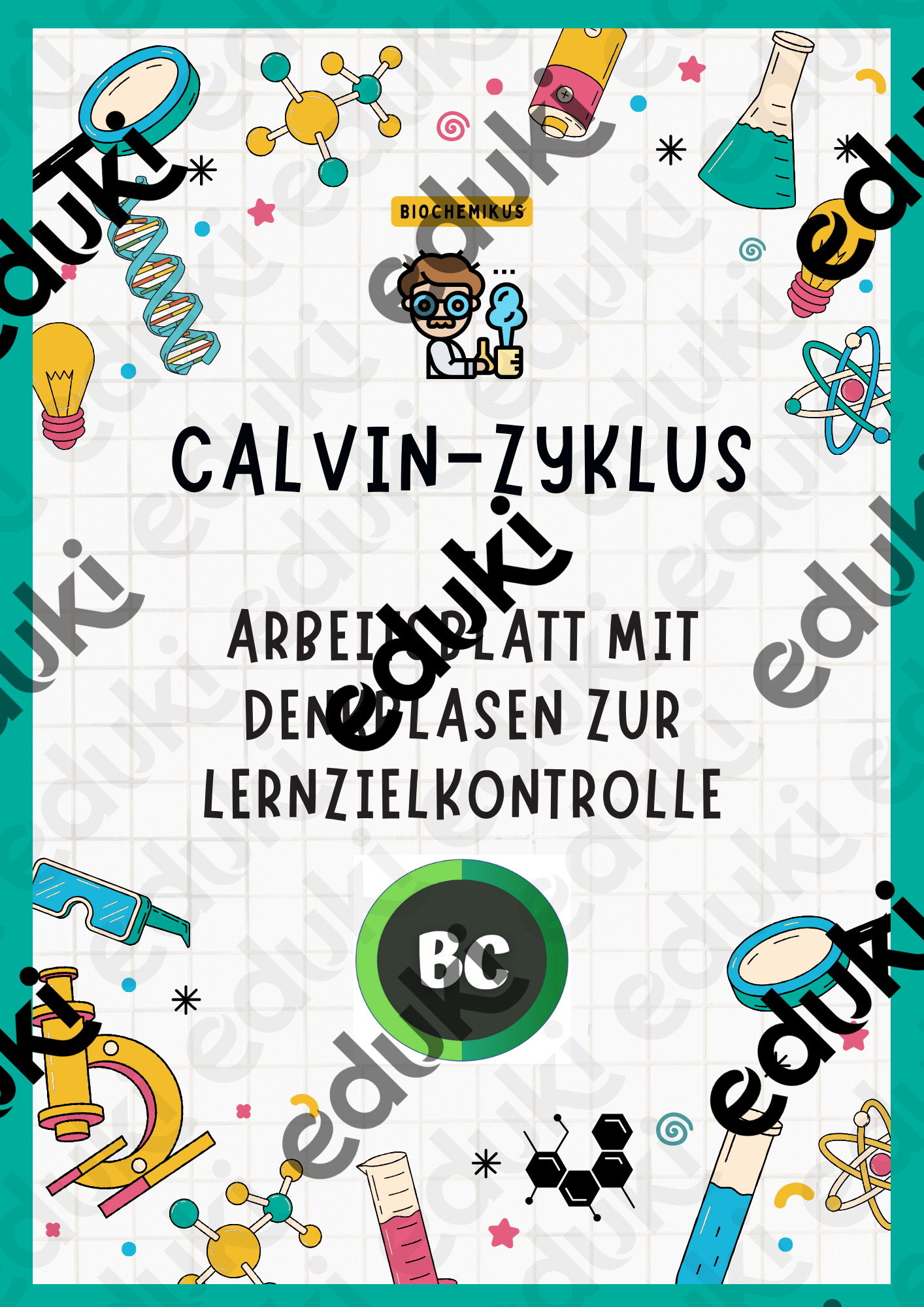 Calvin-Zyklus / Dunkelreaktionen - Arbeitsblatt mit Schema ...