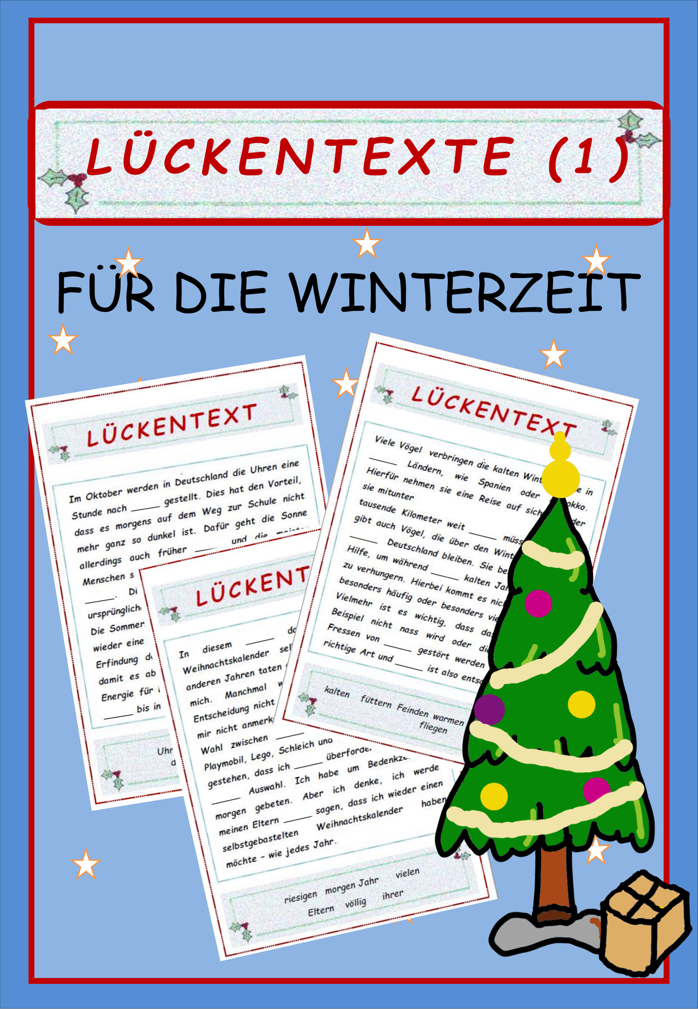 Winter: Lesetraining - Lückentext 1 – Unterrichtsmaterial in den ...