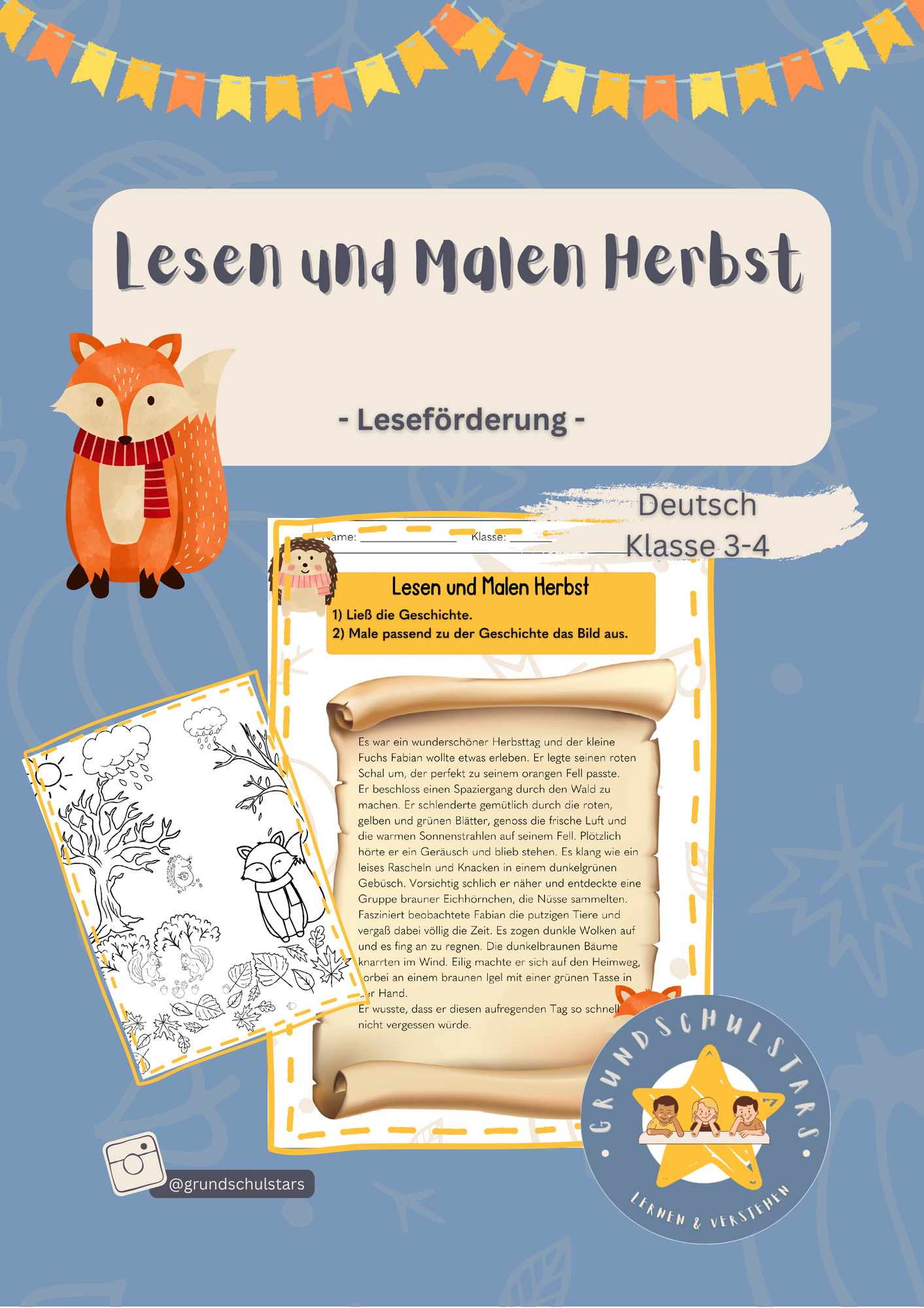 Lesen und Malen Herbst, Leseverständnis, Leseförderung ...