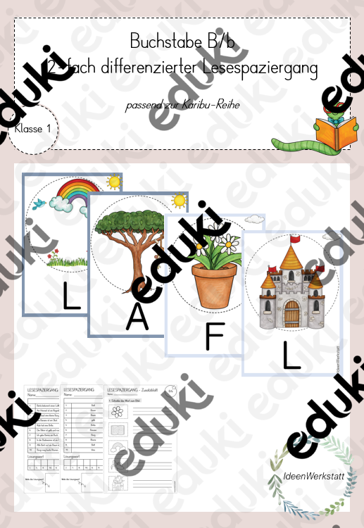 Lesespaziergang zum Buchstaben B/b – Unterrichtsmaterial im Fach Deutsch
