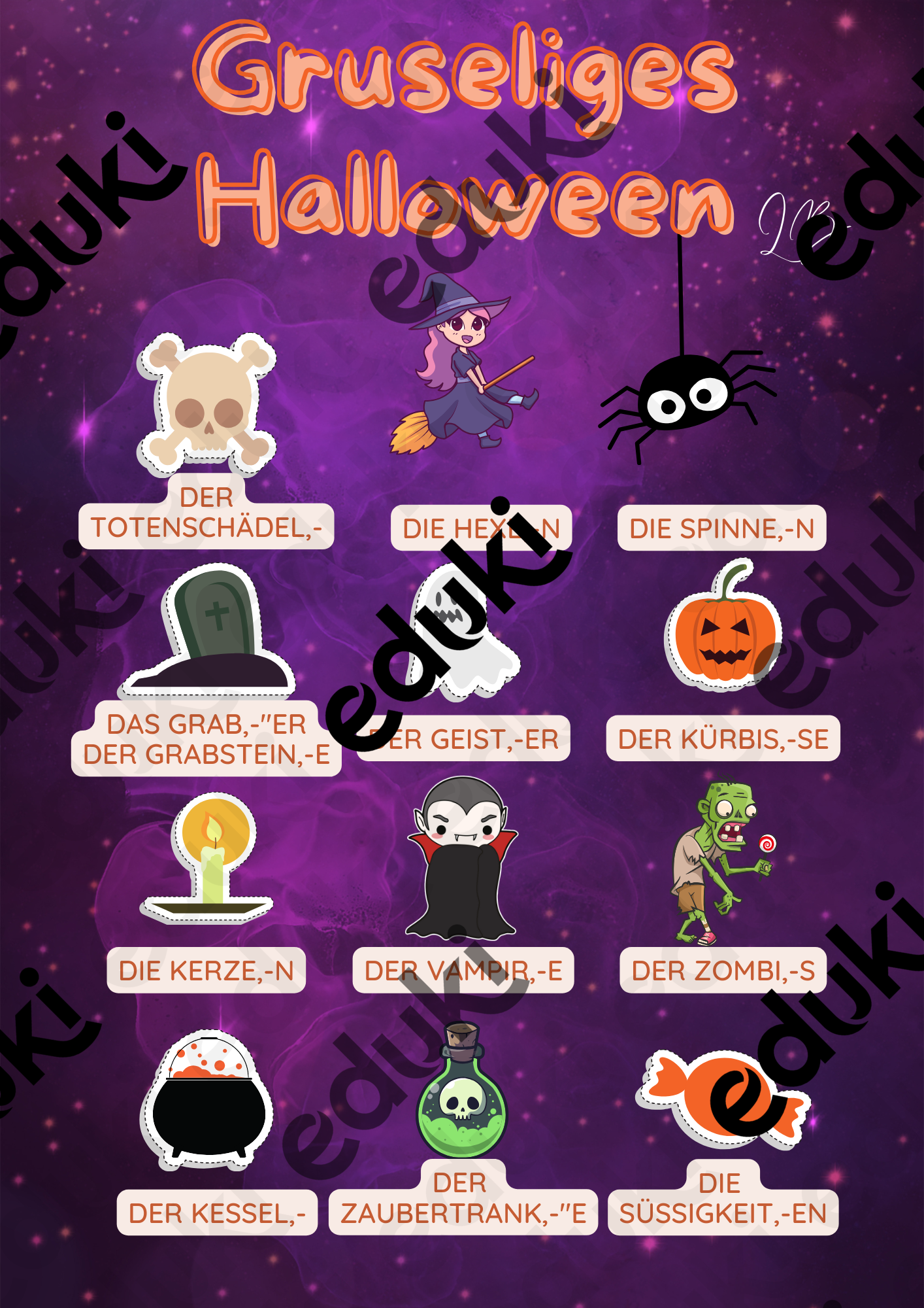 Halloween Wortschatz – Unterrichtsmaterial in den Fächern Deutsch & DaZ/DaF