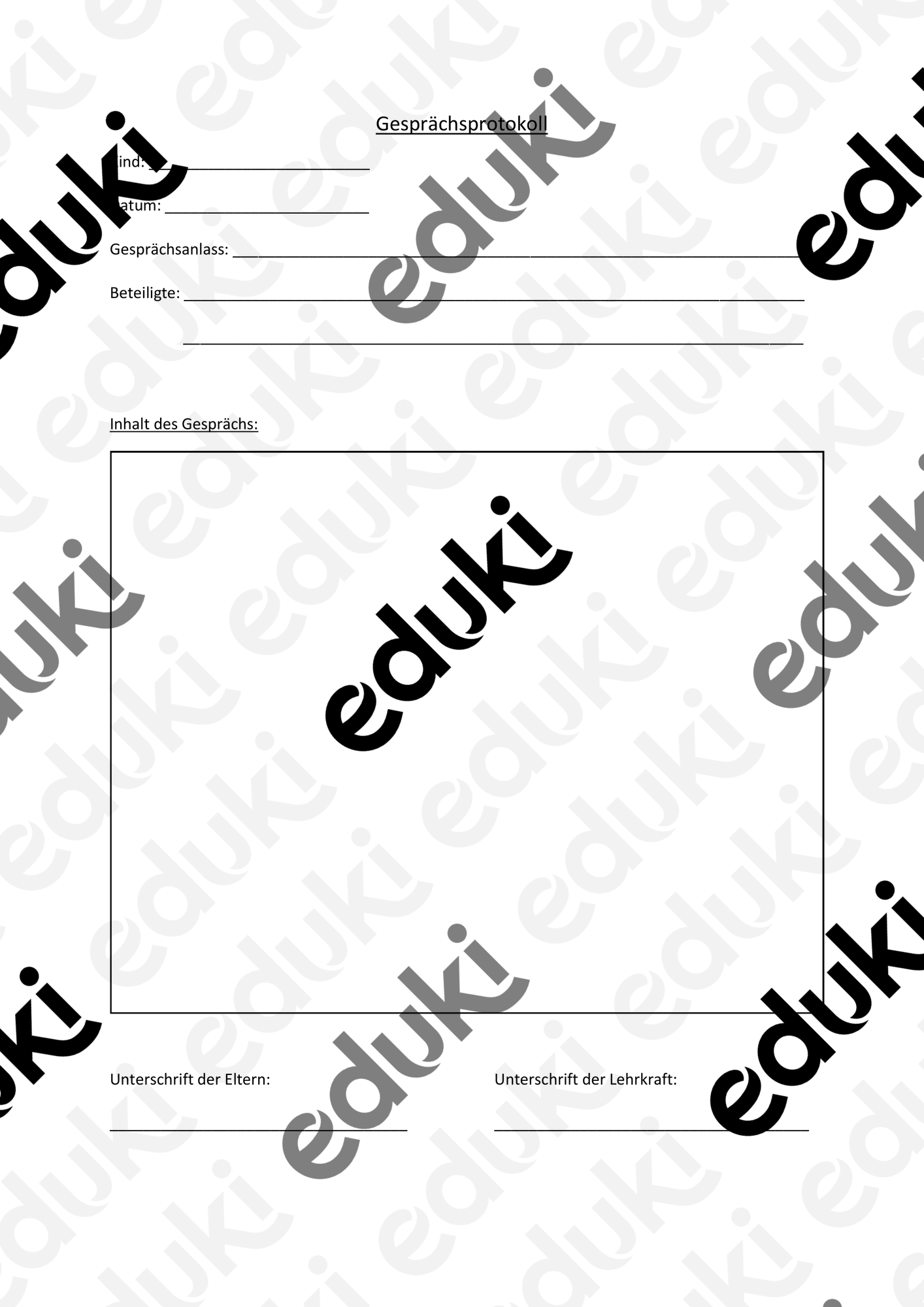 Gesprächsprotokoll Vorlage – Unterrichtsmaterial im Fach Fachübergreifendes