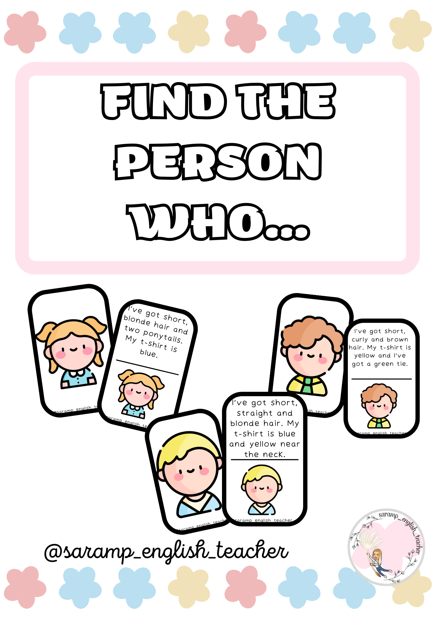 FIND THE PERSON WHO... DESCRIPTIONS - material de la siguiente ...