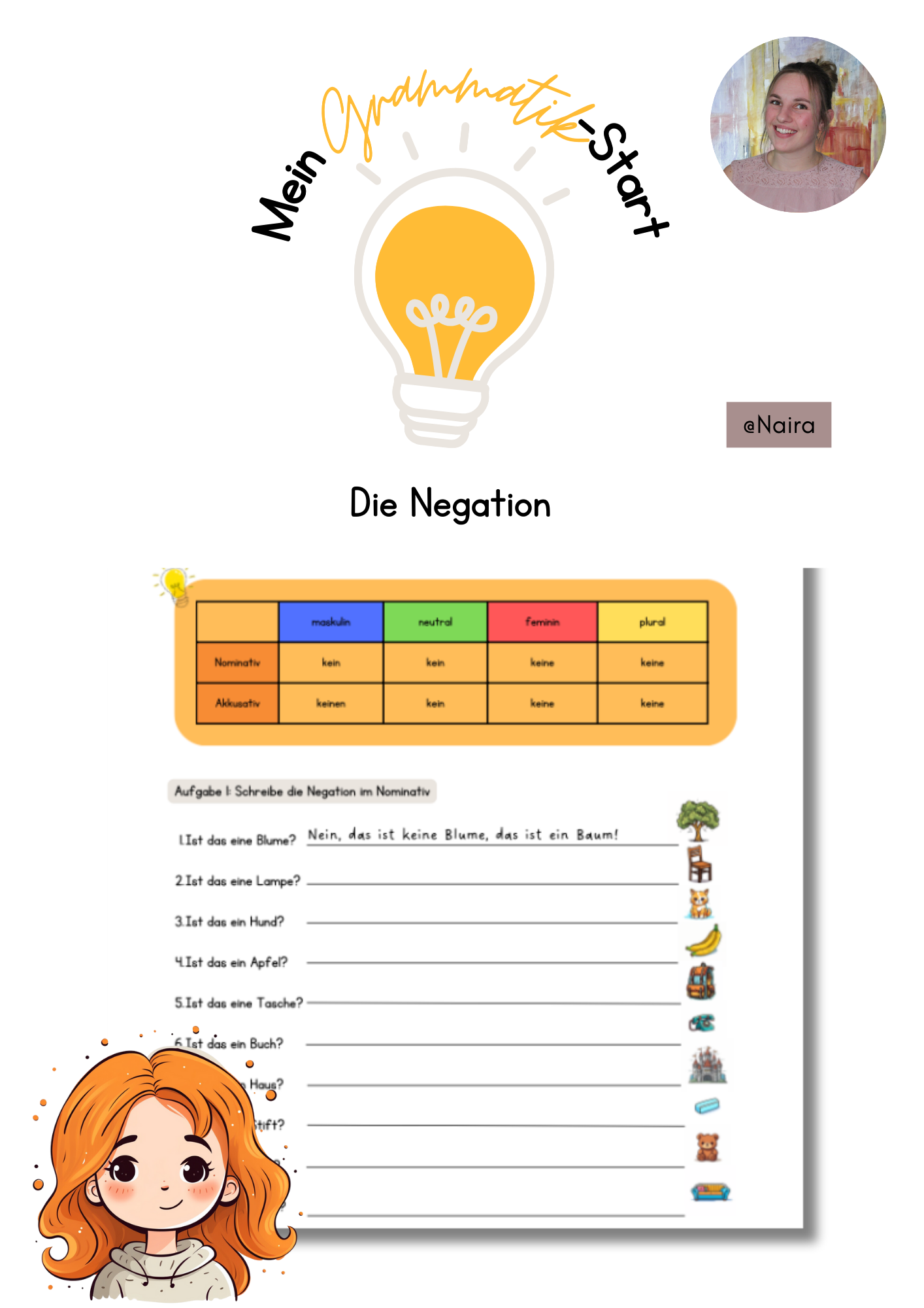 Arbeitsblatt: Negation – Unterrichtsmaterial im Fach DaZ/DaF