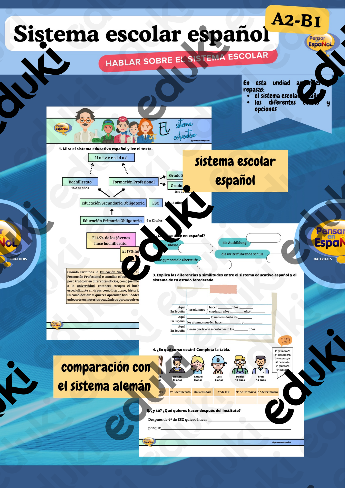 Unidad: Sistema educativo España - Español - ELE - material de la ...