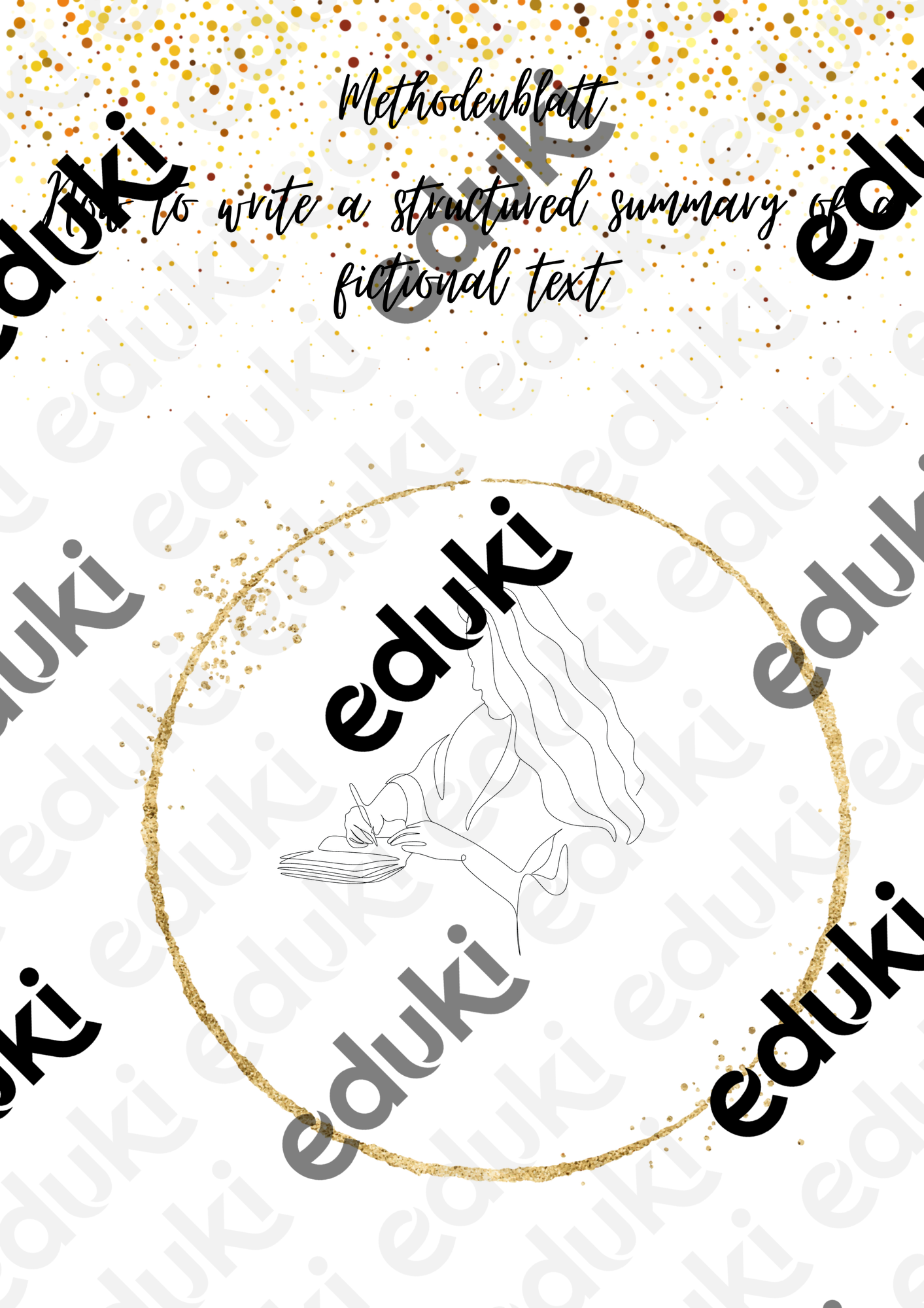 How to write a summary of a fictional text – Unterrichtsmaterial im ...