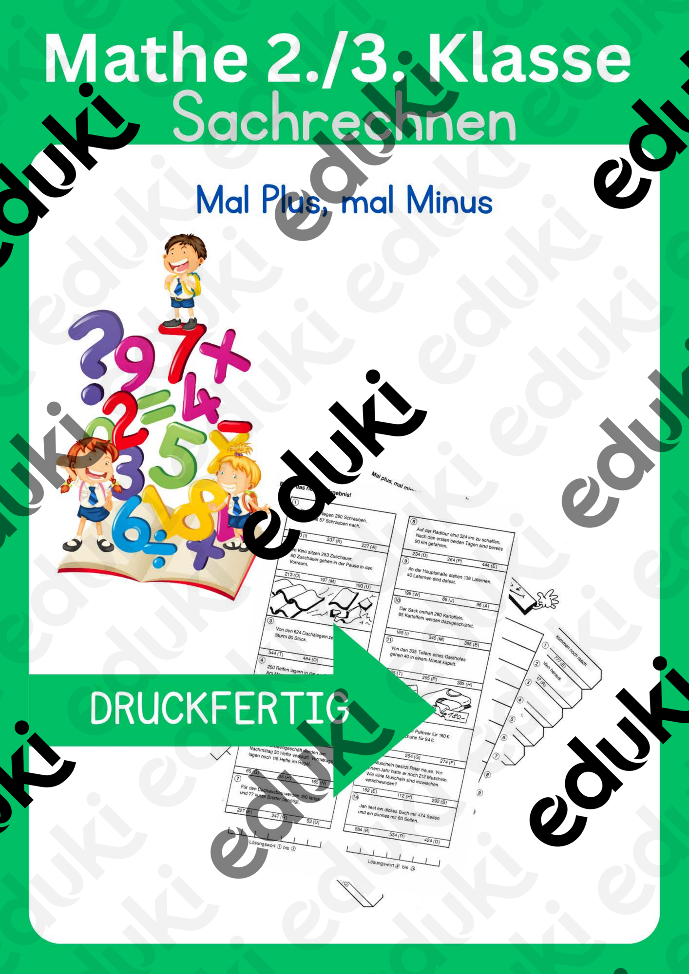 Mathe Klasse 2-3 Sachrechnen Mal Plus, mal Minus – Unterrichtsmaterial ...