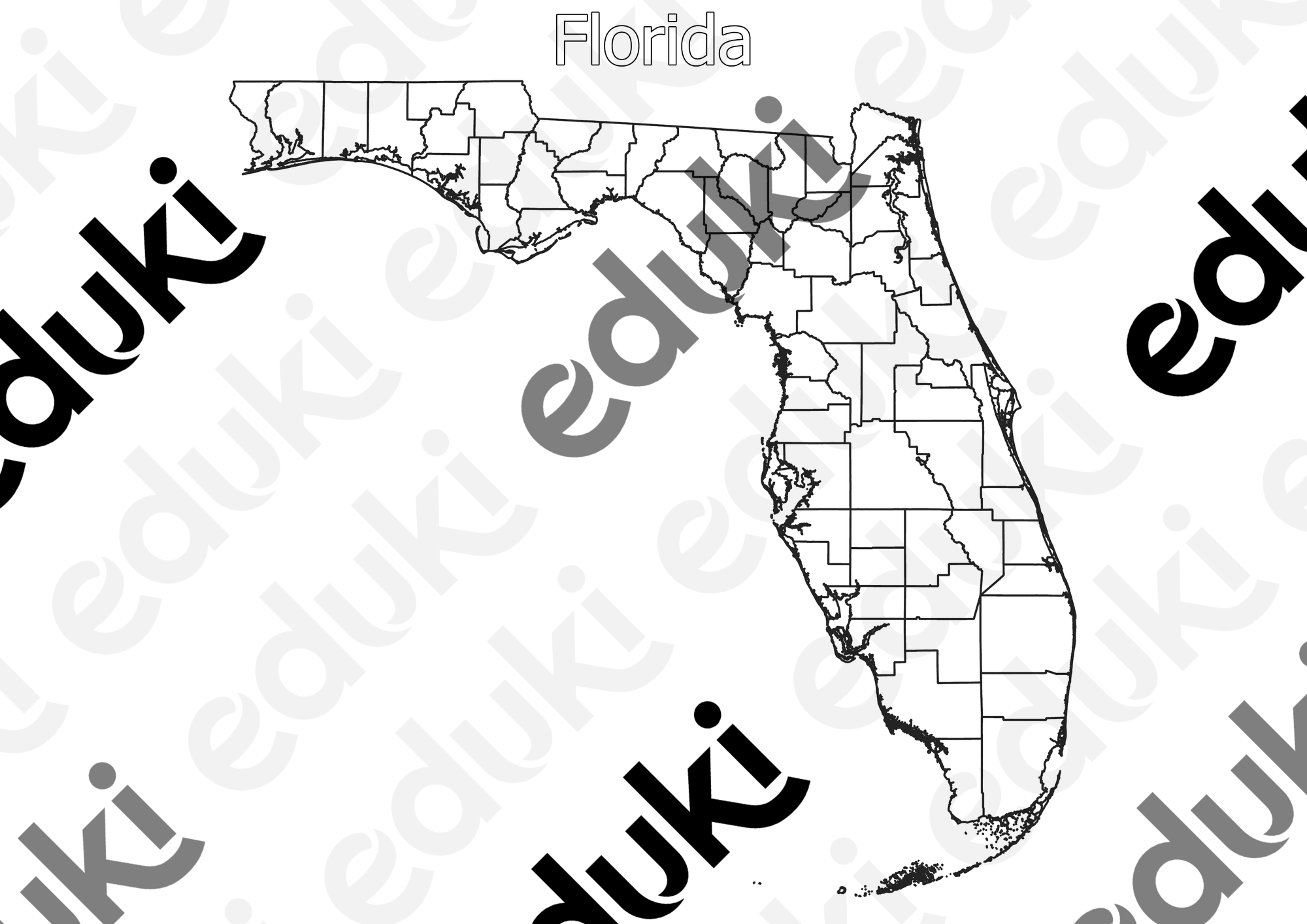 Florida Staat Stumme, leere Karte umriss – Unterrichtsmaterial im Fach ...