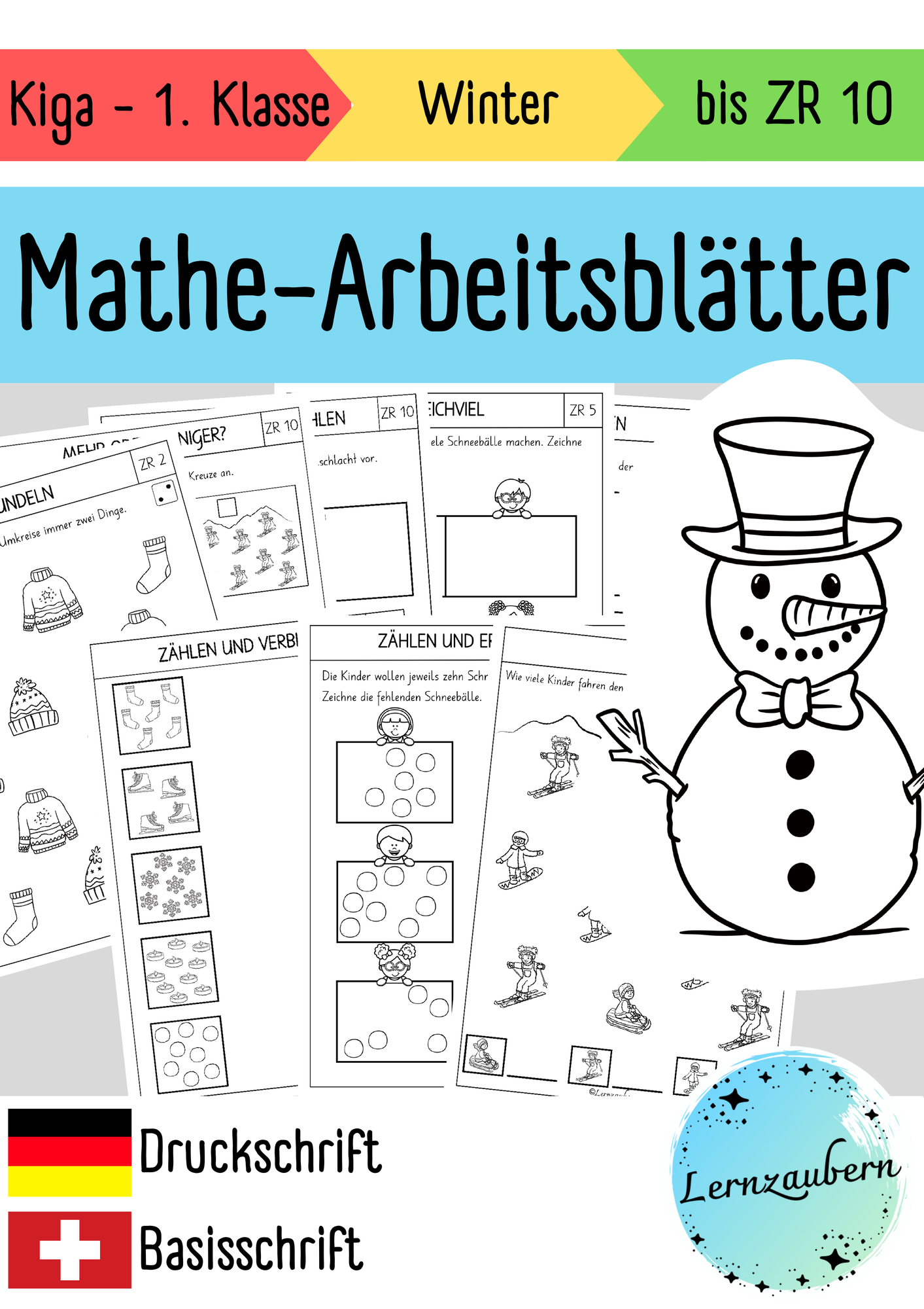 Mathe - Arbeitsblätter für Kindergarten und Anfangsunterricht (Winter ...
