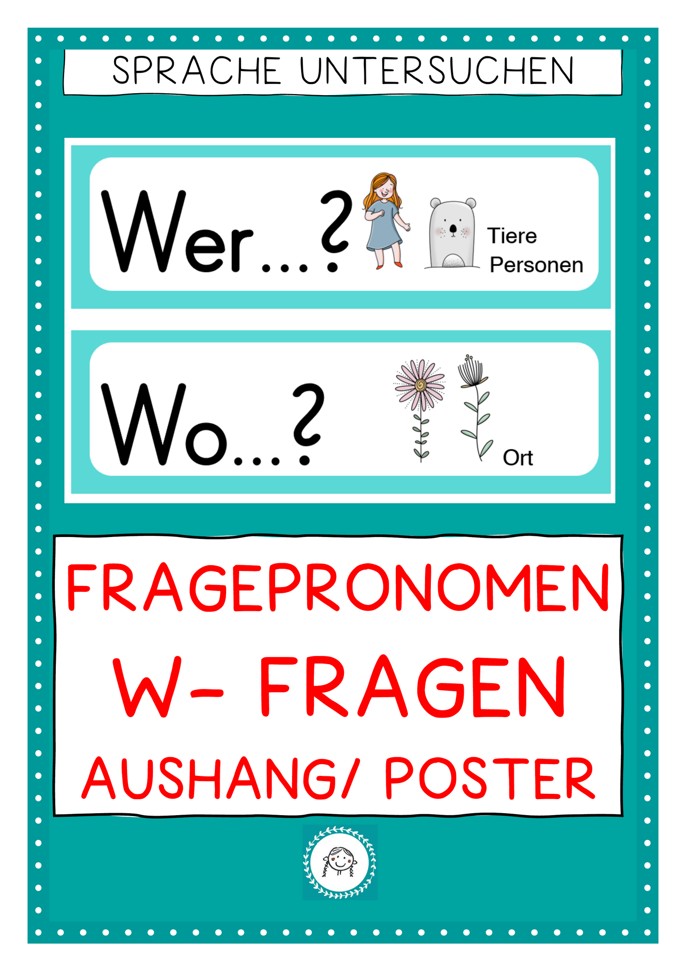 Fragepronomen. W- Fragen. Aushang – Unterrichtsmaterial im Fach Deutsch