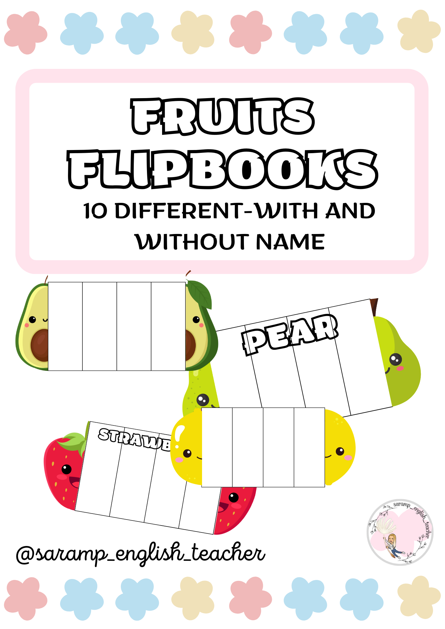 FRUITS FLIPBOOKS - material de la siguiente asignatura Inglés / English