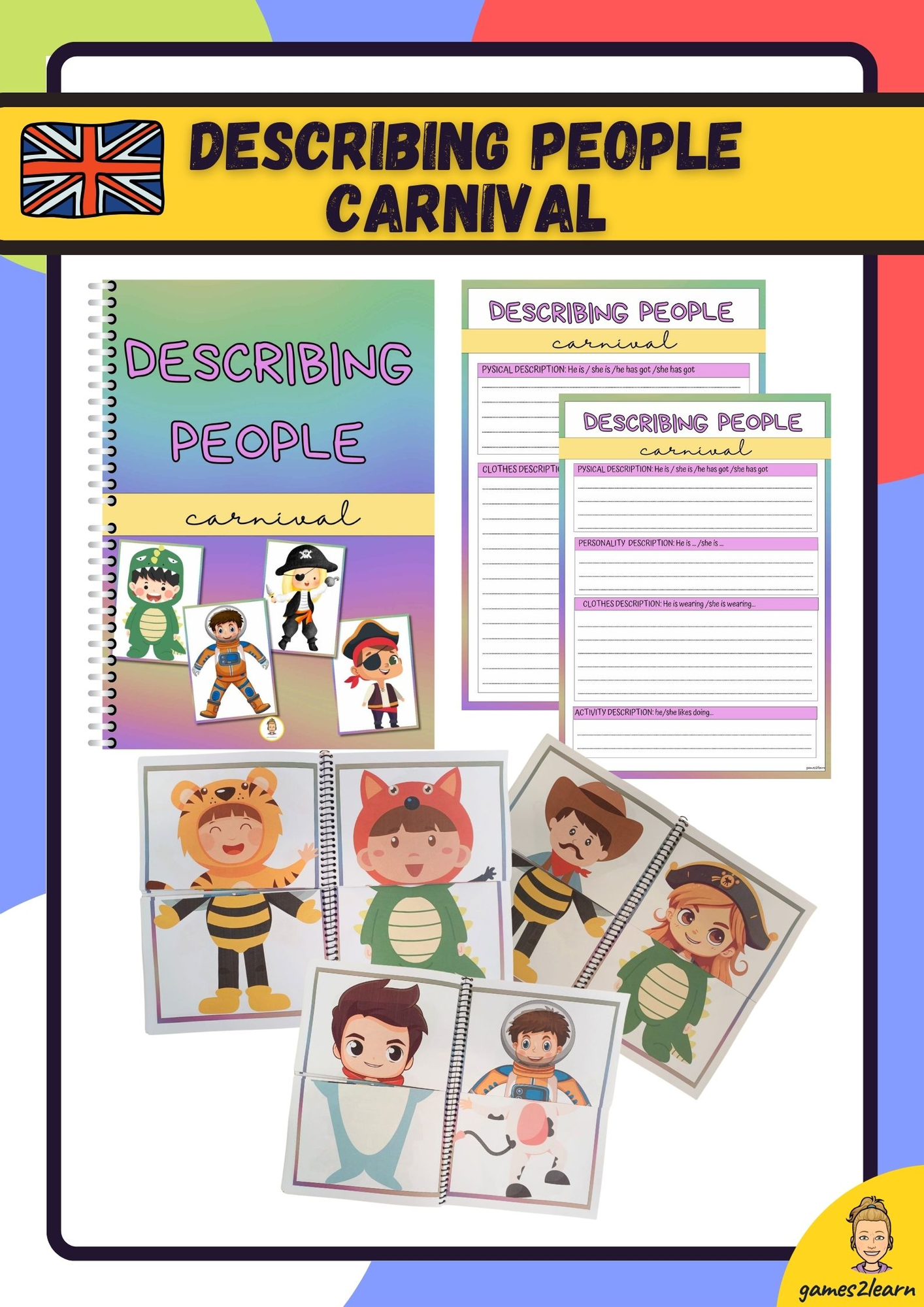 Describing people: Carnival in English - material de la siguiente ...